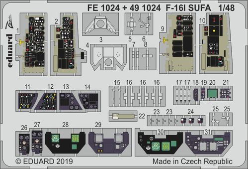 Eduard 491024 F-16I SUFA interior HASEGAWA