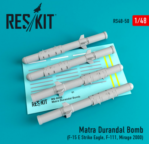 DISCONTINUED RES/KIT 48-0050 Matra Durandal Bomb (4 pcs) (F-15 E Strike Eagle, F-111, Mirage 2000)