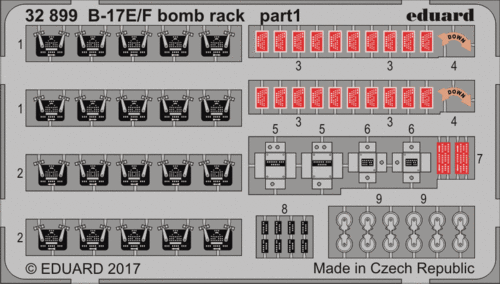 Eduard 32899 B-17E/F bomb rack HKM 01E04a