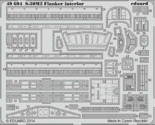 DISCONTINUED Eduard 49694 S-30M-2 Flanker interior S.A. Academy