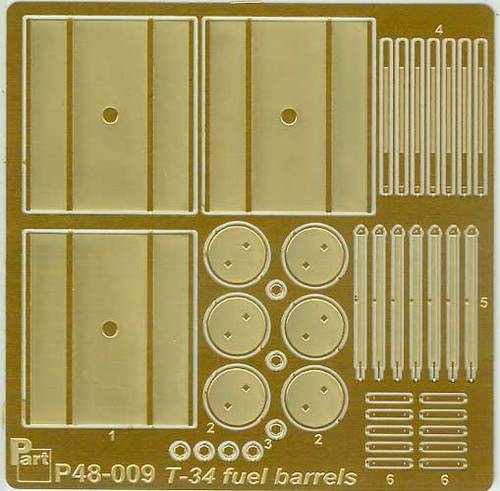 Part P48-009 T-34 round fuel barrels Tamiya