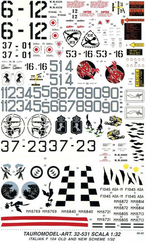 TAURO MODEL 32-531 F-104 in AMI Service - Insignia and Code Lo-Viz