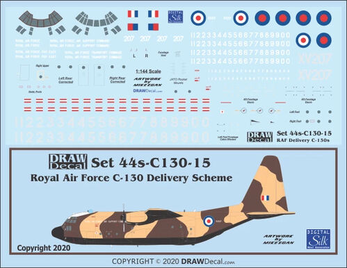 Draw Decal 44-C130-15 Lockheed C-130 K - RAF Delivery Colors