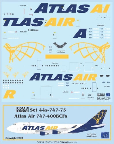 Draw Decal 44-747-75 Boeing 747-400BCF - Atlas Air