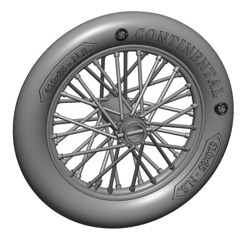 Art Scale Kit A32007 German 610x85 Spoked Wheels - 1 pair 3D-Printed