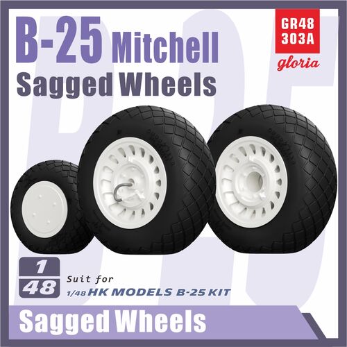 Gloria Model GR48303A B-25 Mitchell Sagged Wheels (Type 1) (HK Models)