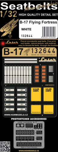 HGW Models 132644 Boeing B-17 (WHITE) - Seatbelt (designed to be used with Hong Kong Models kits)