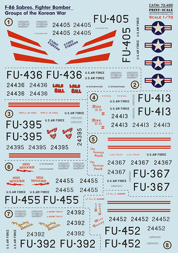 Print Scale 72-495 F-86 Sabres, Fighter Bomber Groups Of The Korean War