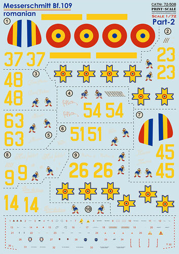 Print Scale 72-508 Messerschmitt Bf-109 Romanian Part 2
