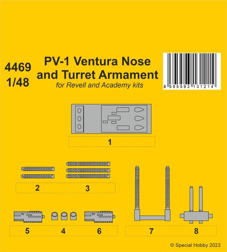 CMK K4469 PV-1 Ventura Nose And Turret Armament (For Revell And Academy Kits)
