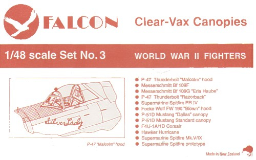 Falcon Model V0348 WWII Fighters Canopies