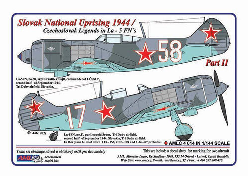 AML C4014 Slovak National Uprising 1944 - Czechoslovak Legends in Lavockin La-5FN - Part II (2 decal versions)