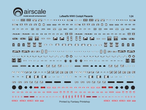 Airscale AS24SCH German WWII Luftwaffe Cockpit Placards
