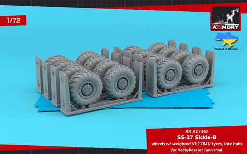 Armory Models Group AC7362 SS-27 'Sickle-B' Mobile Launcher Wheels With Weighted VI-178AU Tyres, Late Hubs