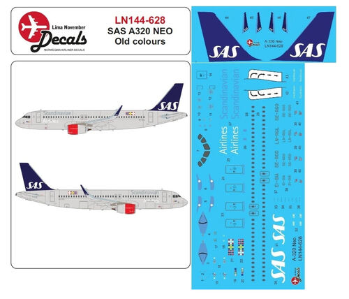 Lima November Decals 144-628 Airbus A320 NEO - SAS Old Scheme