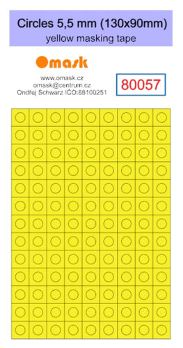 Omask 80057 Circles 5,5 mm (130 x 90 mm) Yellow Masking tape