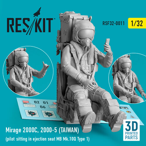 DISCONTINUED RES/KIT F32-0011 Mirage 2000C, 2000-5 (TAIWAN) Pilot Sitting In Ejection Seat MB Mk.10Q (Type 1)
