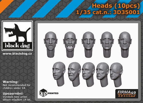 Black Dog 3D35001 Heads (10pcs)
