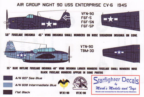 Starfighter Decals 350023S Air Group 90 (night) for CV-6 Enterprise