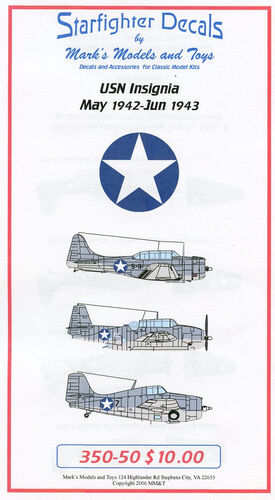 Starfighter Decals 350050 US Navy Insignia - May 1942 to June 1943