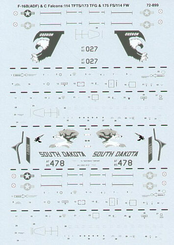 Microscale 72899 General-Dynamics F-16 B/C Falcons (2 schemes)