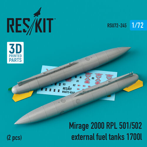 RES/KIT U72-0245 Mirage 2000 RPL 501/502 External Fuel Tanks 1700lt (2 pcs)