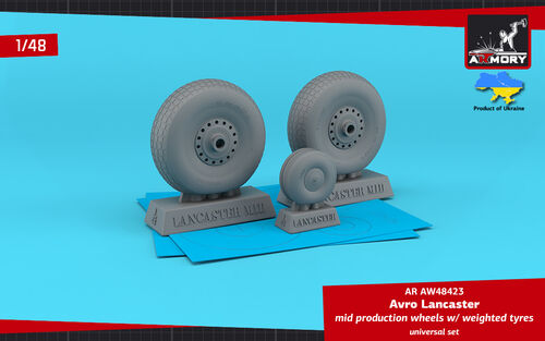 Armory Models Group AW48423 Avro Lancaster Mid Production Wheels With Weighted Tyres - Universal Set