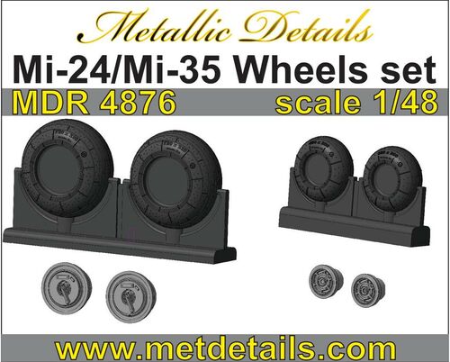 Metallic Details MDR4876 Mil Mi-24V/VP / Mi-35M Hind - wheels (designed to be used with Monogram, Revell and Zvzda kits)