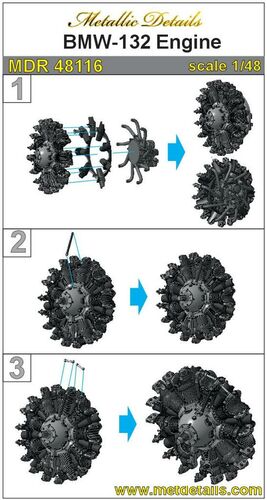 Metallic Details MDR48116 German engine BMW-132 (single engine)