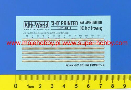 Kits World 3DA3204 RAF .303 inch Browning 3D Decal Ammunition Belts (900 Rounds)