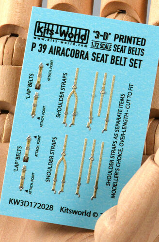 Kits World 3D172028 Bell P-39 Airacobra Full Colour 3D Seat Belt Set (for all Manufacturers)
