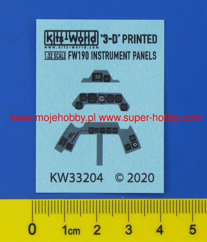Kits World 3D1321004 Focke-Wulf Fw-190A/F 3D Full colour Instrument Panel (for Hasegawa kits)