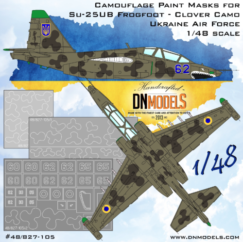 DN Models 48-827-105 Su-25UB Frogfoot Ukrainian Clover Camouflage Paint Mask Set