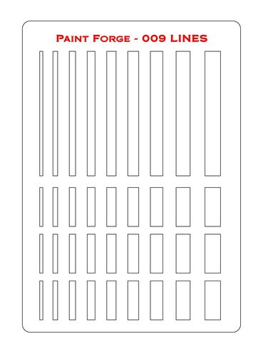 Paint Forge PFST009M Lines Stencils M (size 14.0cm x 9.8cm)
