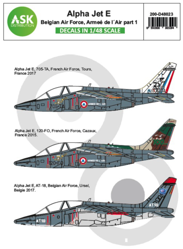 Art Scale Kit D48023 Alpha Jet E Belgian AF and Armeé de l´Air