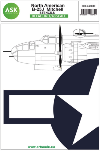 Art Scale Kit D48039 N.A. B-25J Mitchell stencils