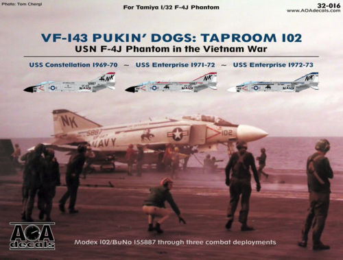 AOA decals 32-016 VF-143 Pukin 'Dogs: Taproom 102 - USN F-4J Phantom in the Vietnam War