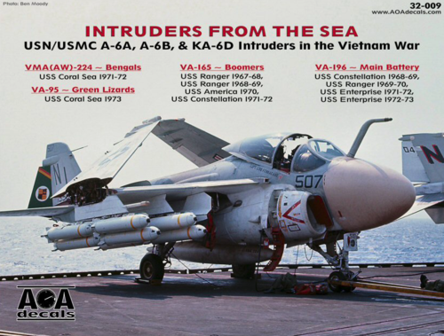 AOA decals 32-009 Intruders from the Sea - USN/ USMC A-6A, A-6B, & KA-6D Intruders in the Vietnam War