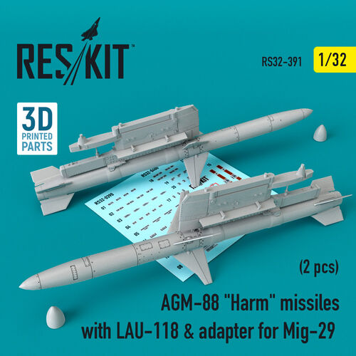 DISCONTINUED RES/KIT 32-0391 AGM-88 "Harm" missiles with LAU-118 and adapter for Mig-29 2 pcs