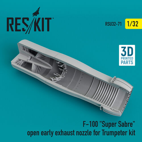DISCONTINUED RES/KIT U32-0071 F-100 "Super Sabre" open early exhaust nozzle for Trumpeter kit