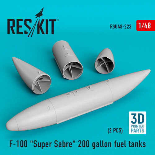 DISCONTINUED RES/KIT U48-0223 F-100 "Super Sabre" 200 gallon fuel tanks (3D Printing)