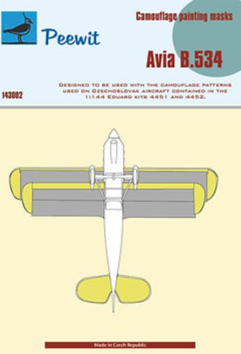 Peewit 143002 Camouflage mask for Avia B.534 Eduard