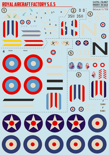 Print Scale 72-467 Royal Aircraft Factory S.E.5