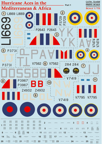 Print Scale 72-458 Hurricane Aces in the Mediterranean & Africa. Part 1
