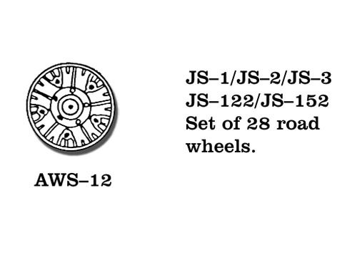 FriulModel AW-012 JS-1 / JS-2 / JS-3 / JS-122 / JS-152 Set of 28 road wheels.