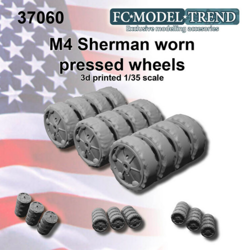 FC ModelTrend 37060 M4 Sherman, pressed worn wheels