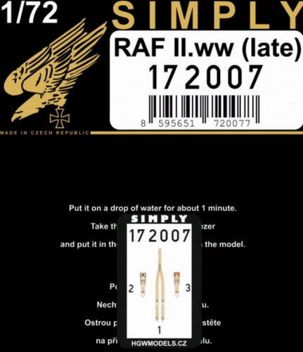 HGW Models 172007 RAF II.WW LATE seatbelts