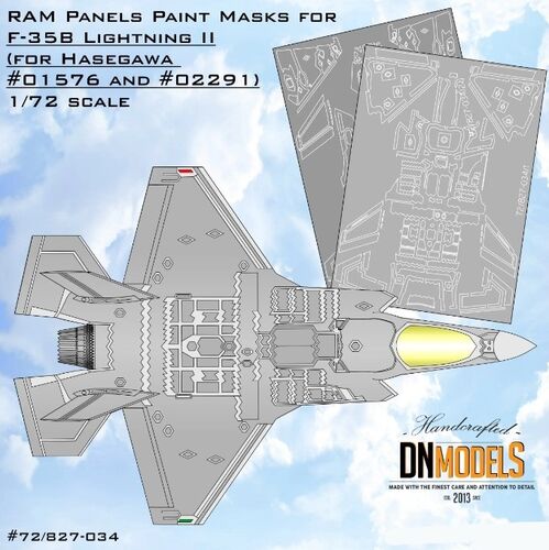 DN Models 72-827-034 RAM Panels Paint Mask Set For F-35B Lightning II For Hasegawa