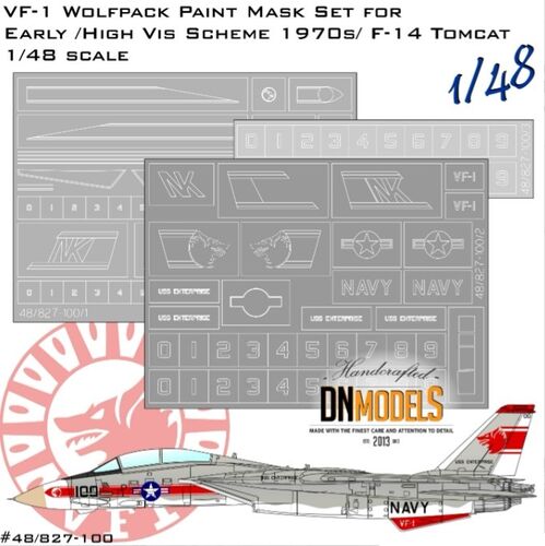 DN Models 48-827-100 VF-1 Wolfpack Paint Mask Set For Early (High Vis) F-14 Tomcat