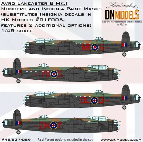 DN Models 48-827-089 Avro Lancaster B Mk.I Insignia And Numbers Paint Mask Set